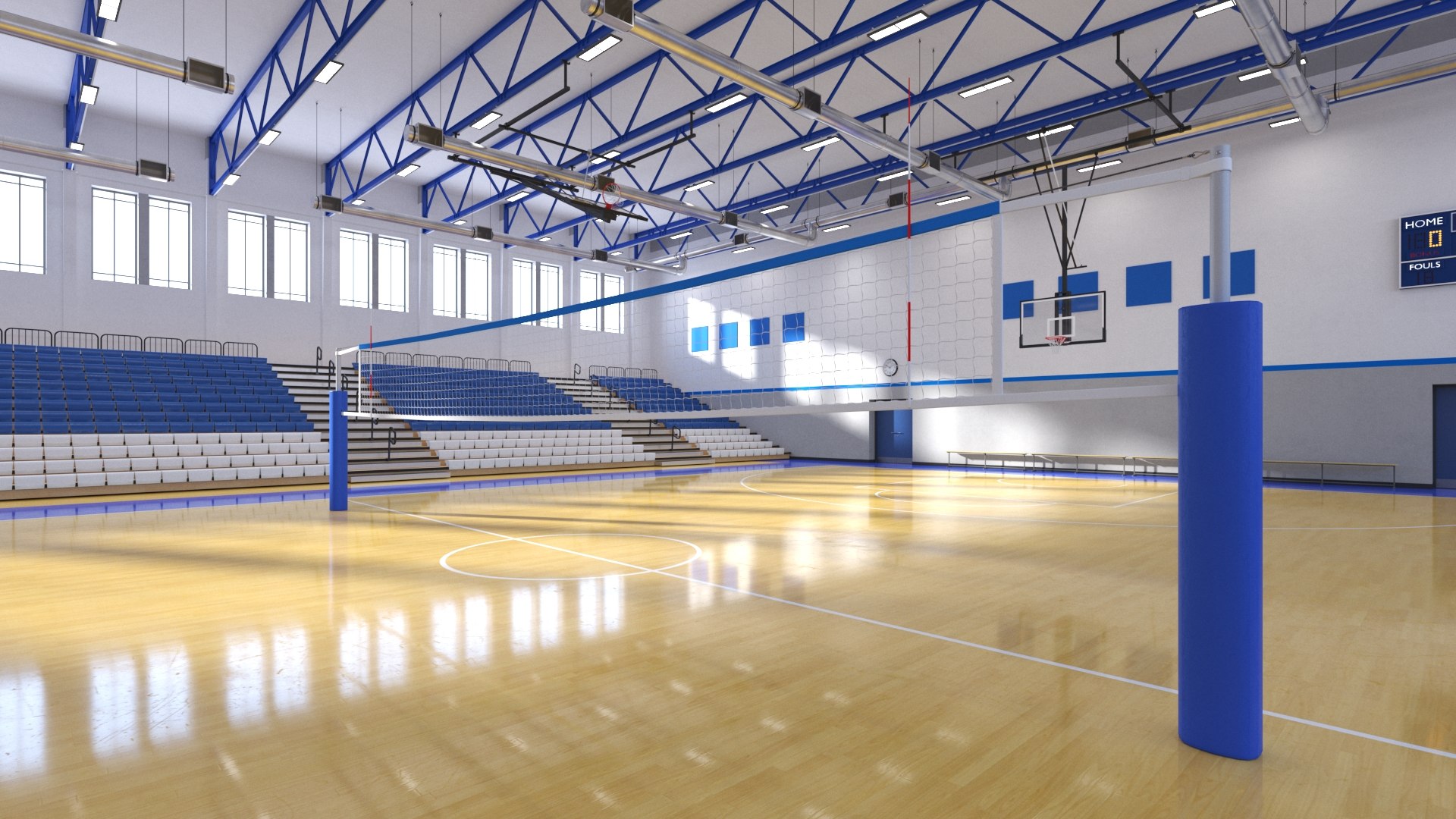 Realistic basketball gymnastic gym interior 3D model - TurboSquid 1436988