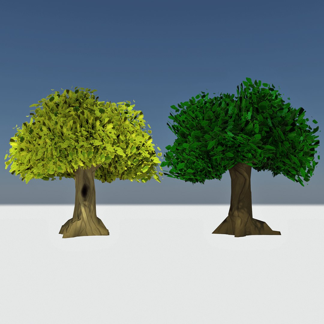 3d model of - giant cartoon trees