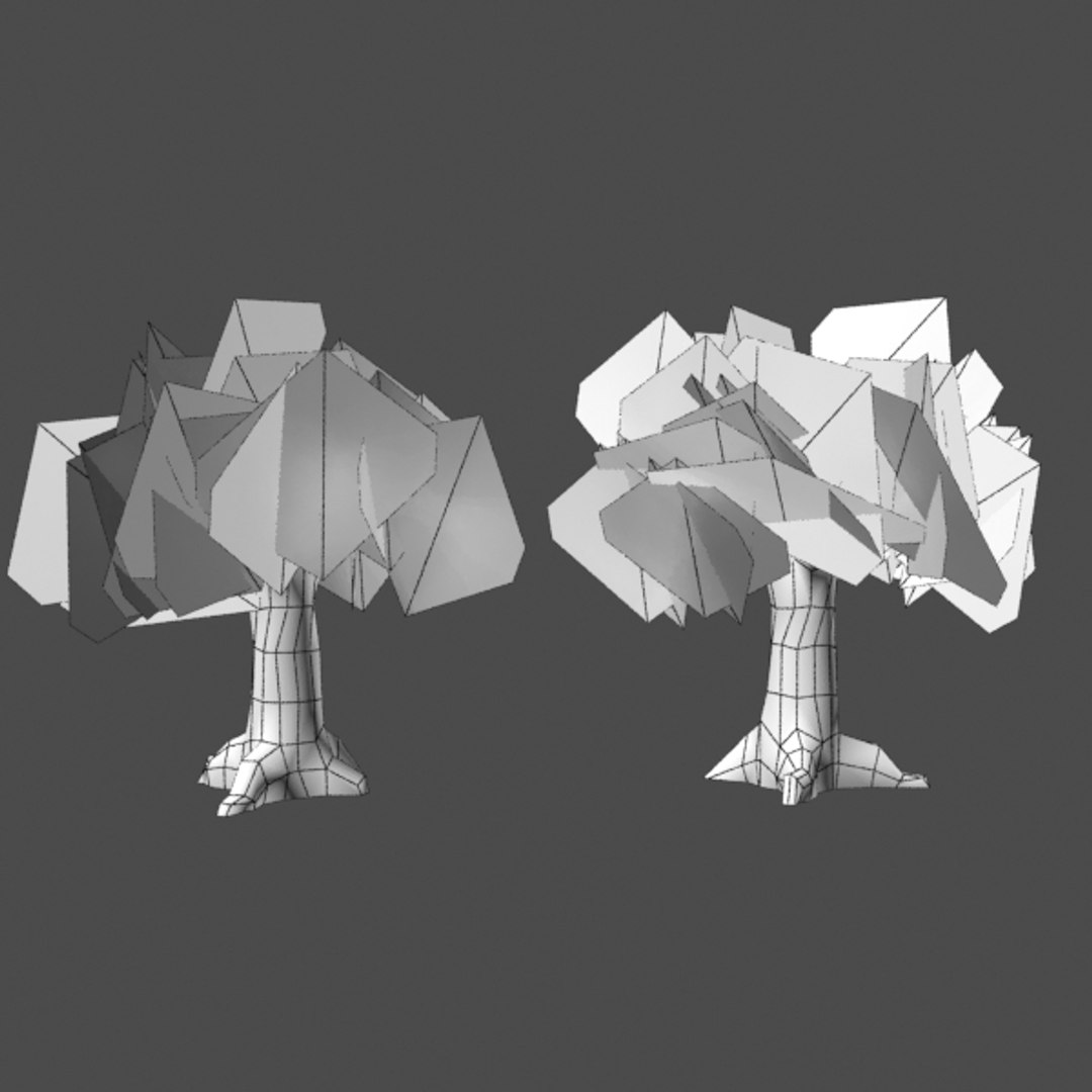 3d model of - giant cartoon trees