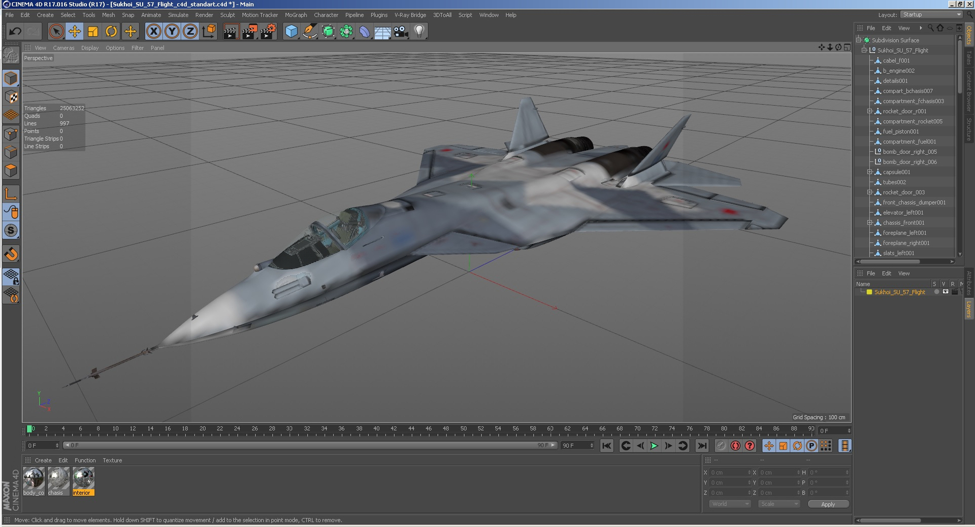 3D sukhoi su 57 flight - TurboSquid 1640787