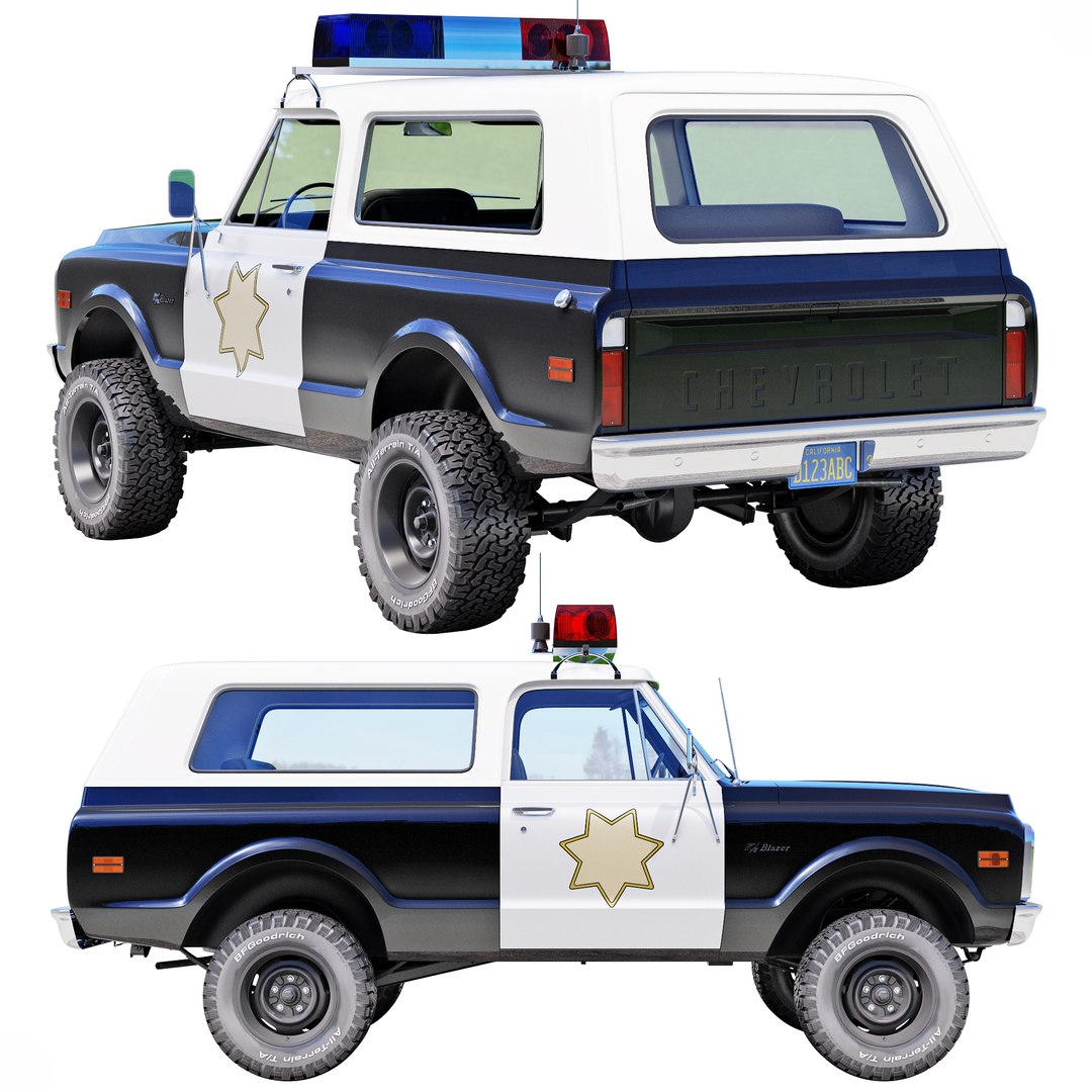Chevrolet K5 Blazer 1972 Police Model - TurboSquid 2196174
