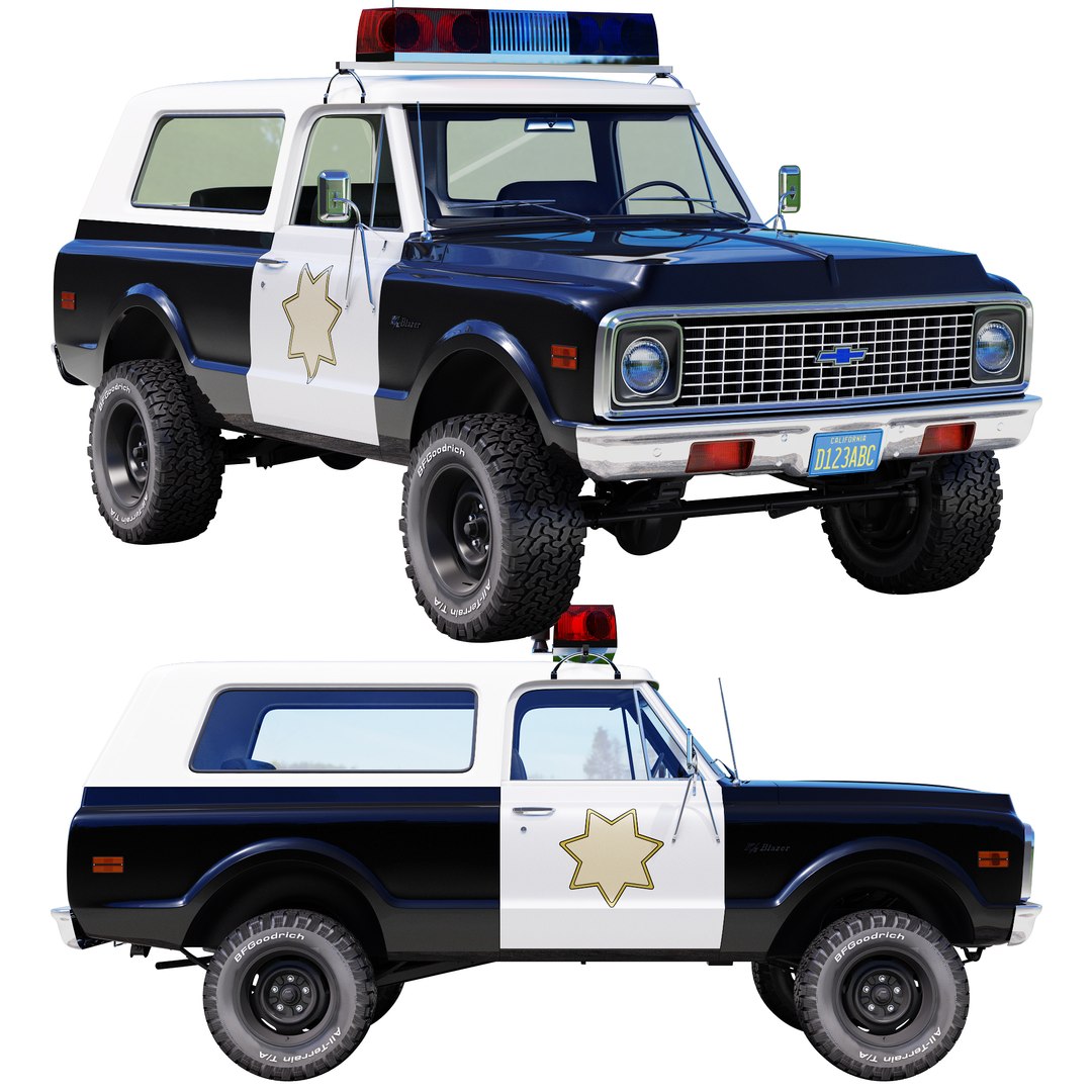 Chevrolet K5 Blazer 1972 Police Model - TurboSquid 2196174