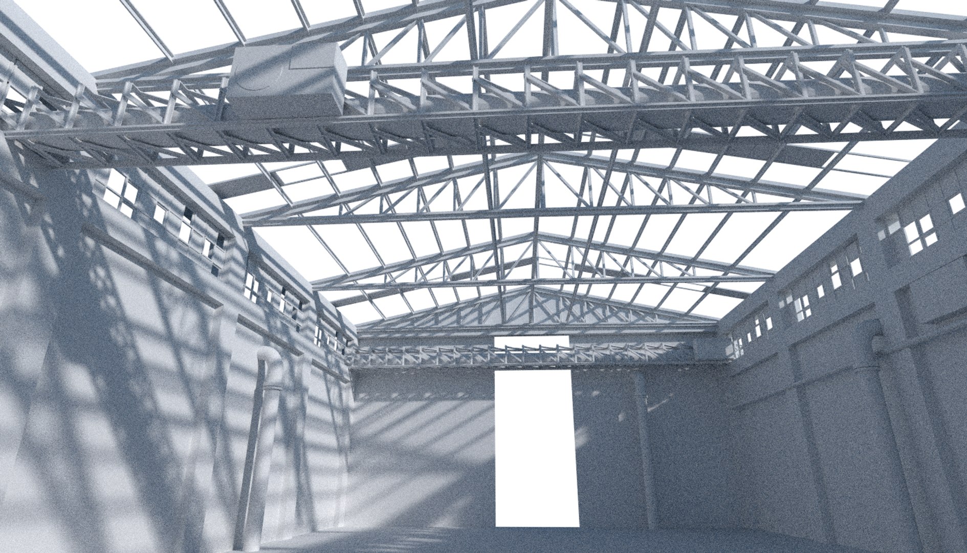 3d Model Hangar Building Warehouse