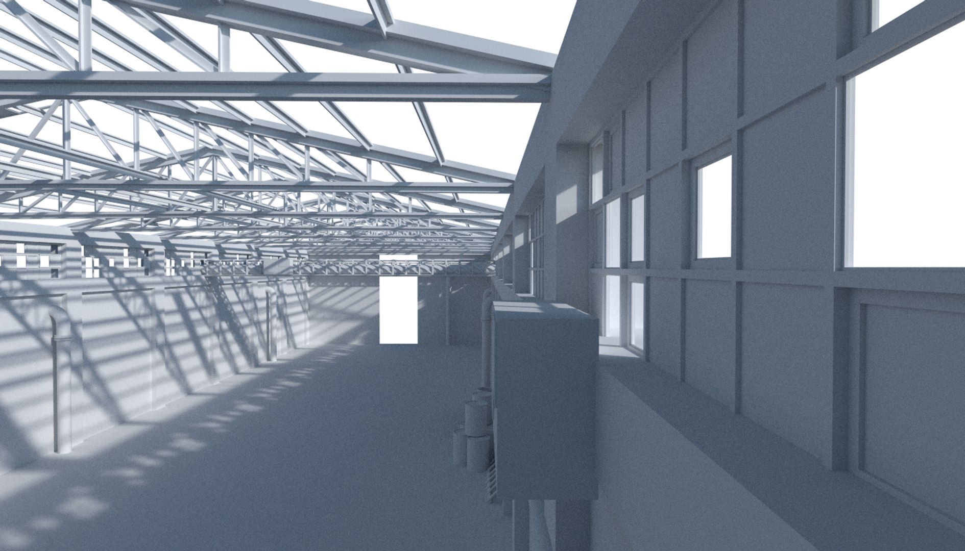 3d Model Hangar Building Warehouse