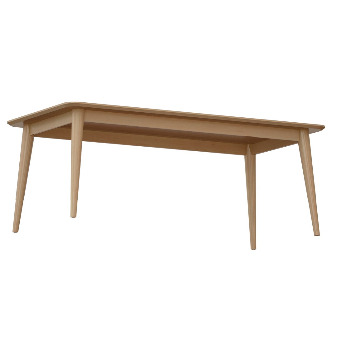 Tate Sand Extendable Midcentury Dining Table 3D - TurboSquid 1721997