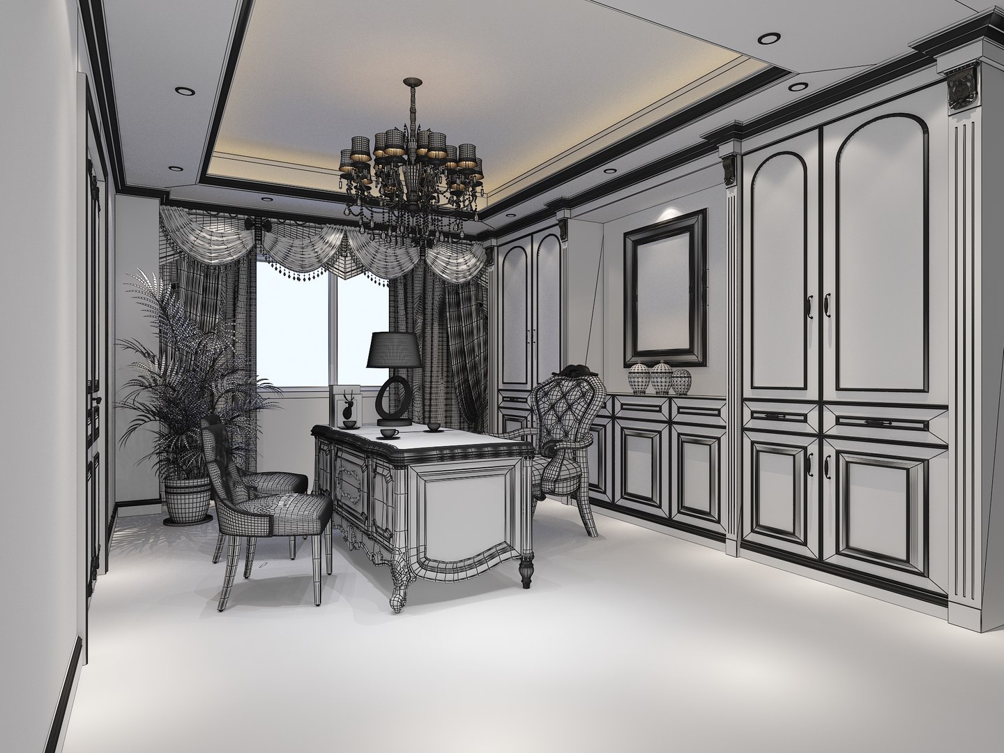 3D Study Room 03 Model - TurboSquid 2011864