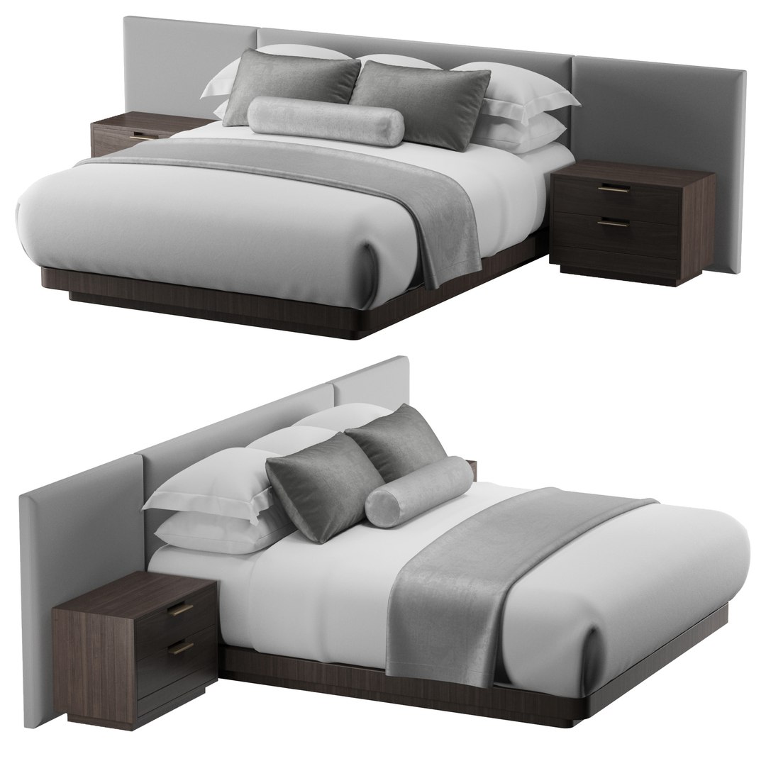 3D Model Bed For Hotel Room 2100 X 1800 - TurboSquid 2125621