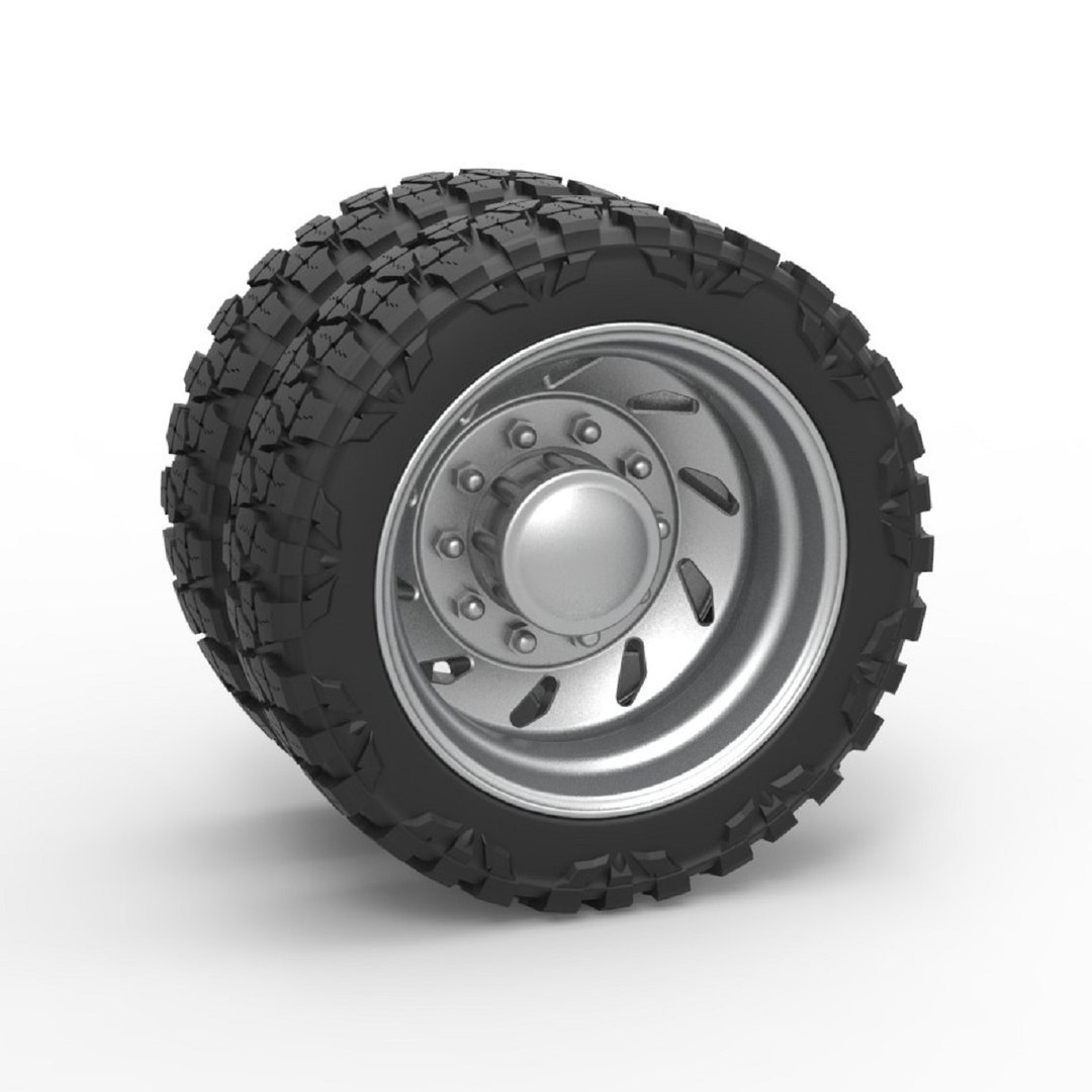 Diecast 10 Triangular Hole rear semi wheel for pickup Version 3 Scale 1 ...