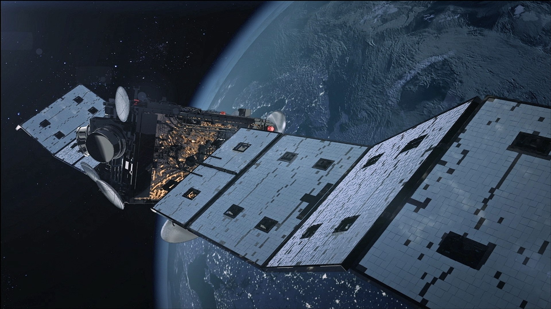 3d Model Space Satellite Amos 4