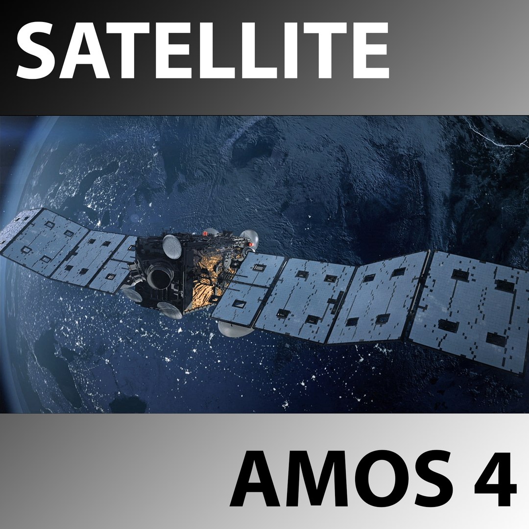 3d Model Space Satellite Amos 4