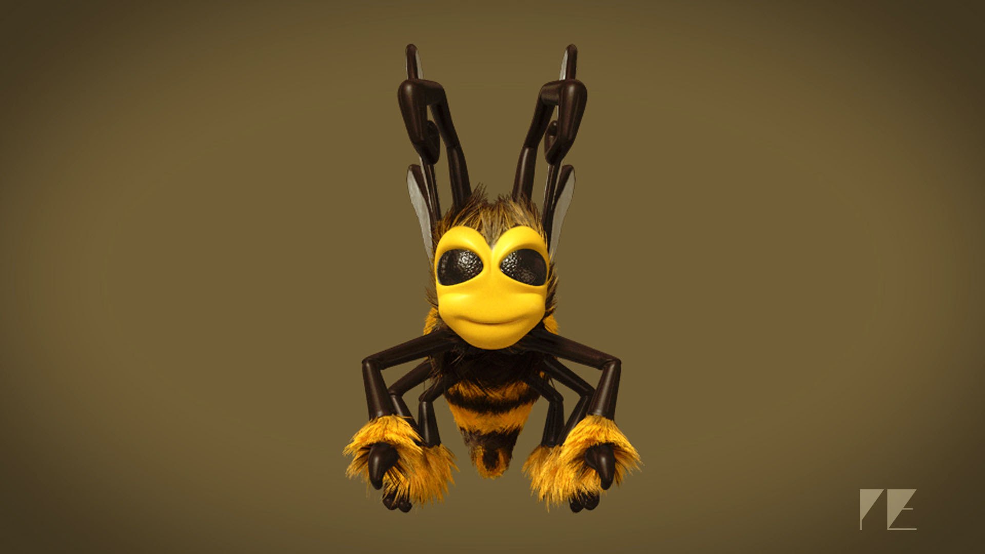 cartoon bee rig 3d model