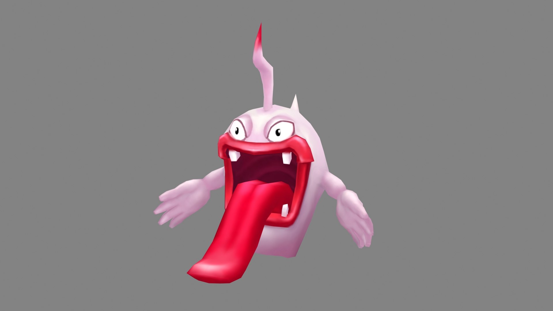 3D Cartoon Monster With Long Tongue And Big Mouth Model - TurboSquid ...