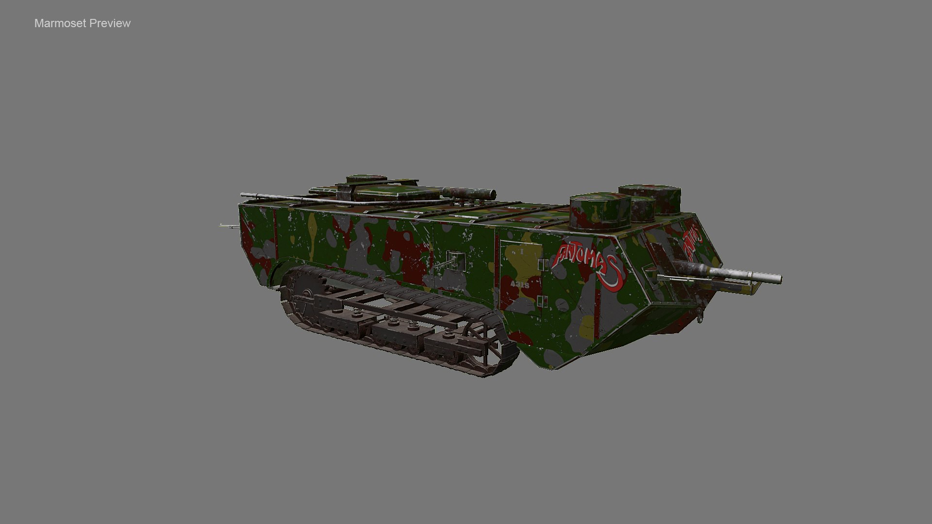 3D Saint-Chamond Fantomas Tank model - TurboSquid 1990607