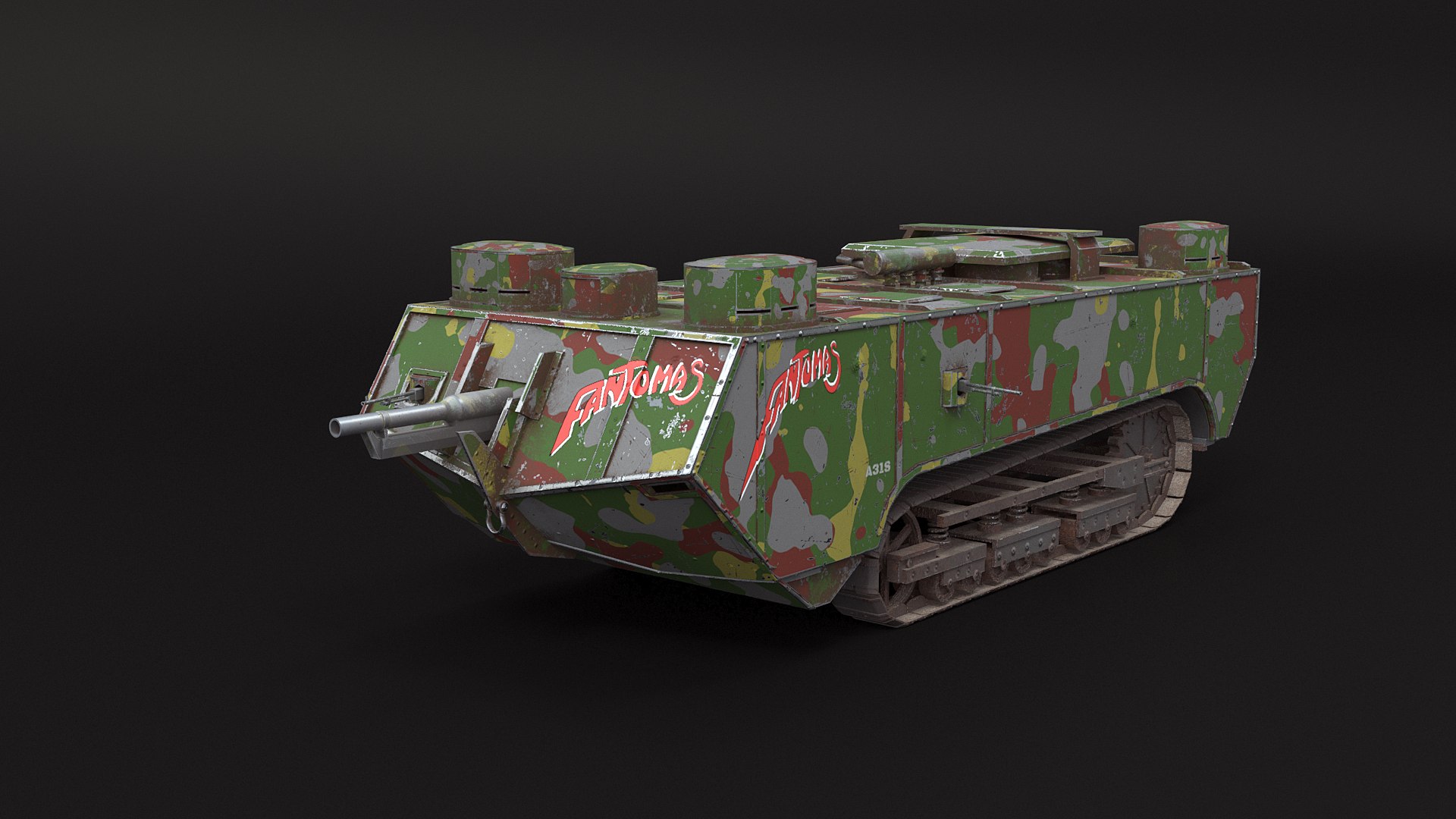 3D Saint-Chamond Fantomas Tank model - TurboSquid 1990607