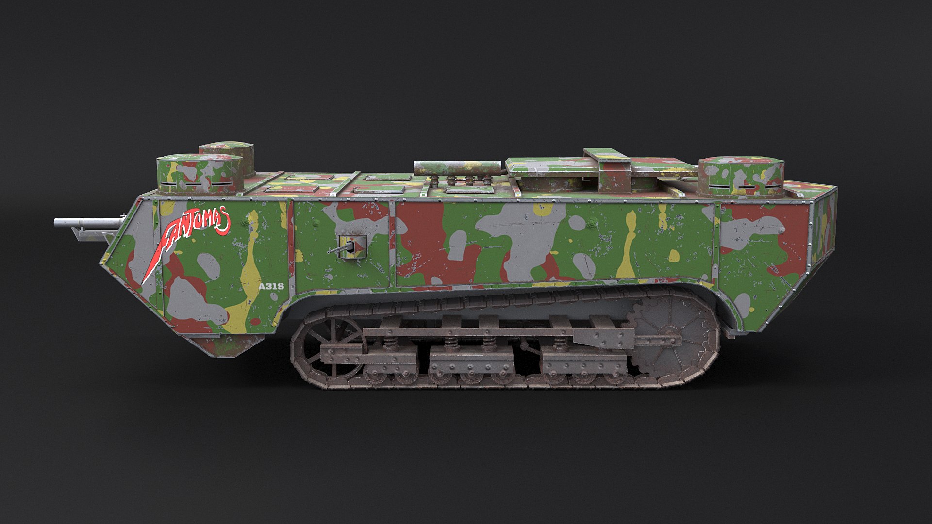 3D Saint-Chamond Fantomas Tank model - TurboSquid 1990607