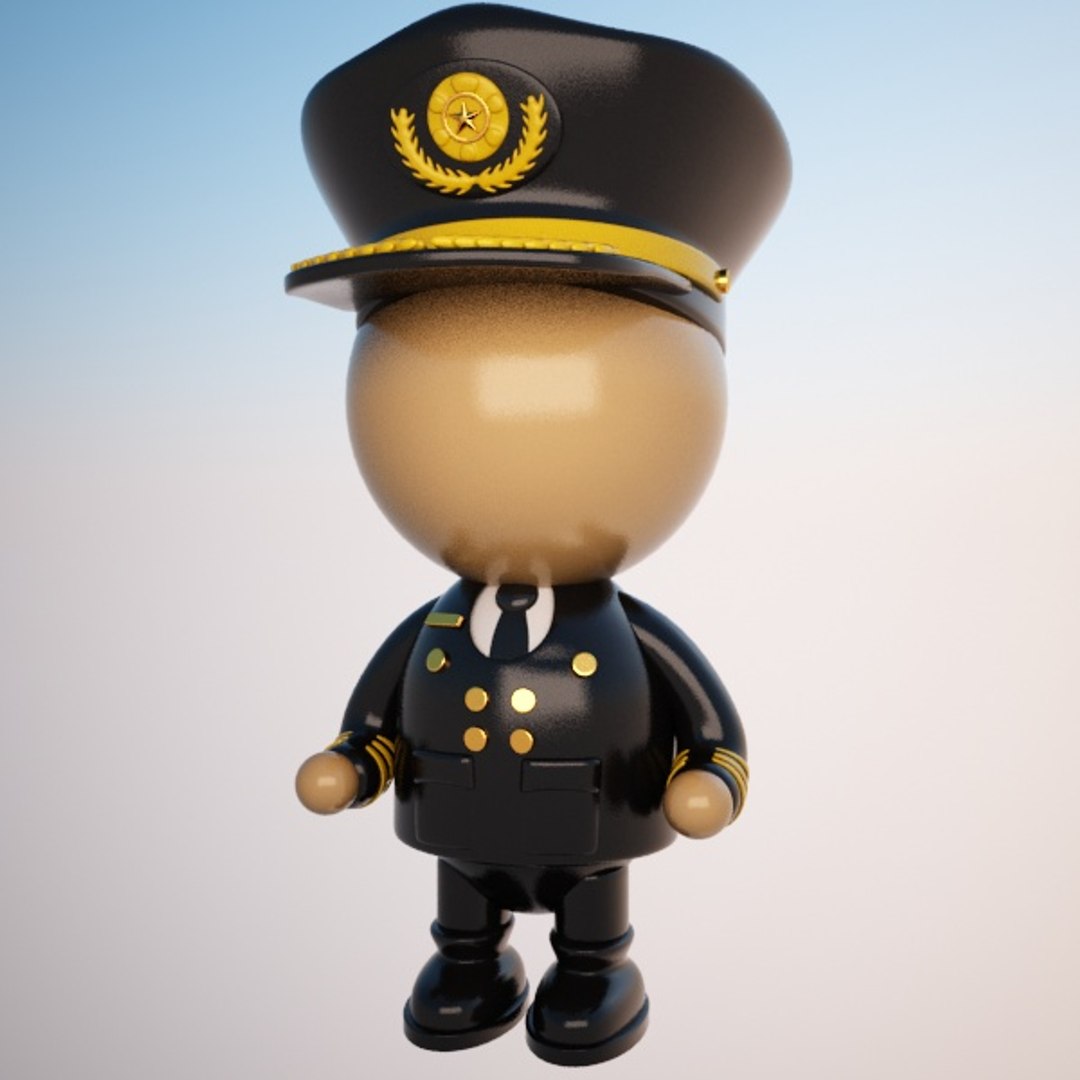 3d Pilot Character Cartoon