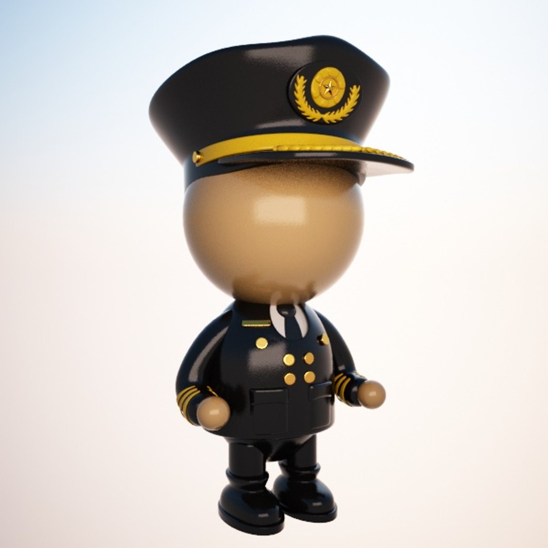 3d Pilot Character Cartoon