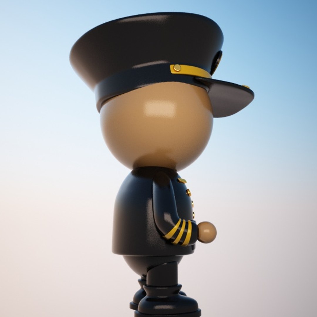 3d Pilot Character Cartoon