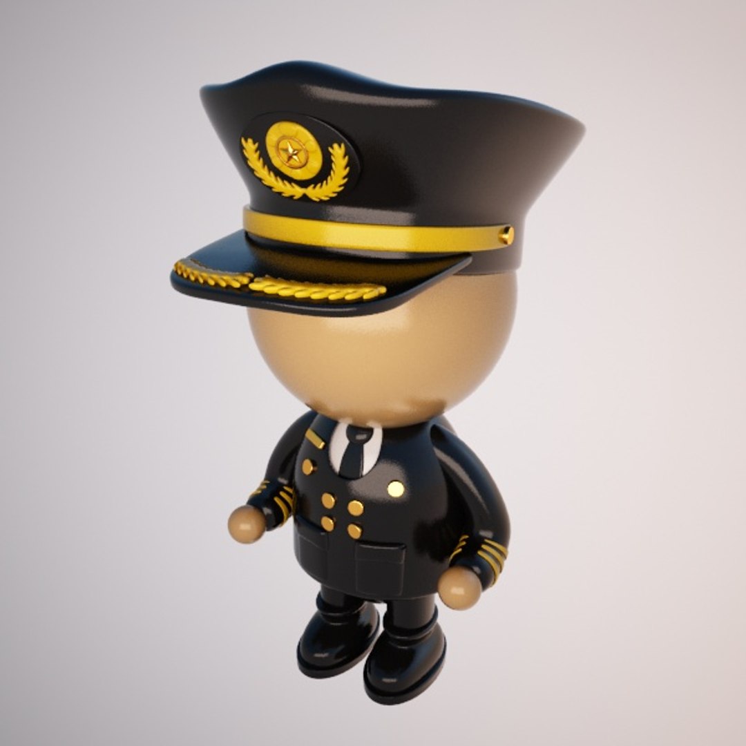 3d Pilot Character Cartoon