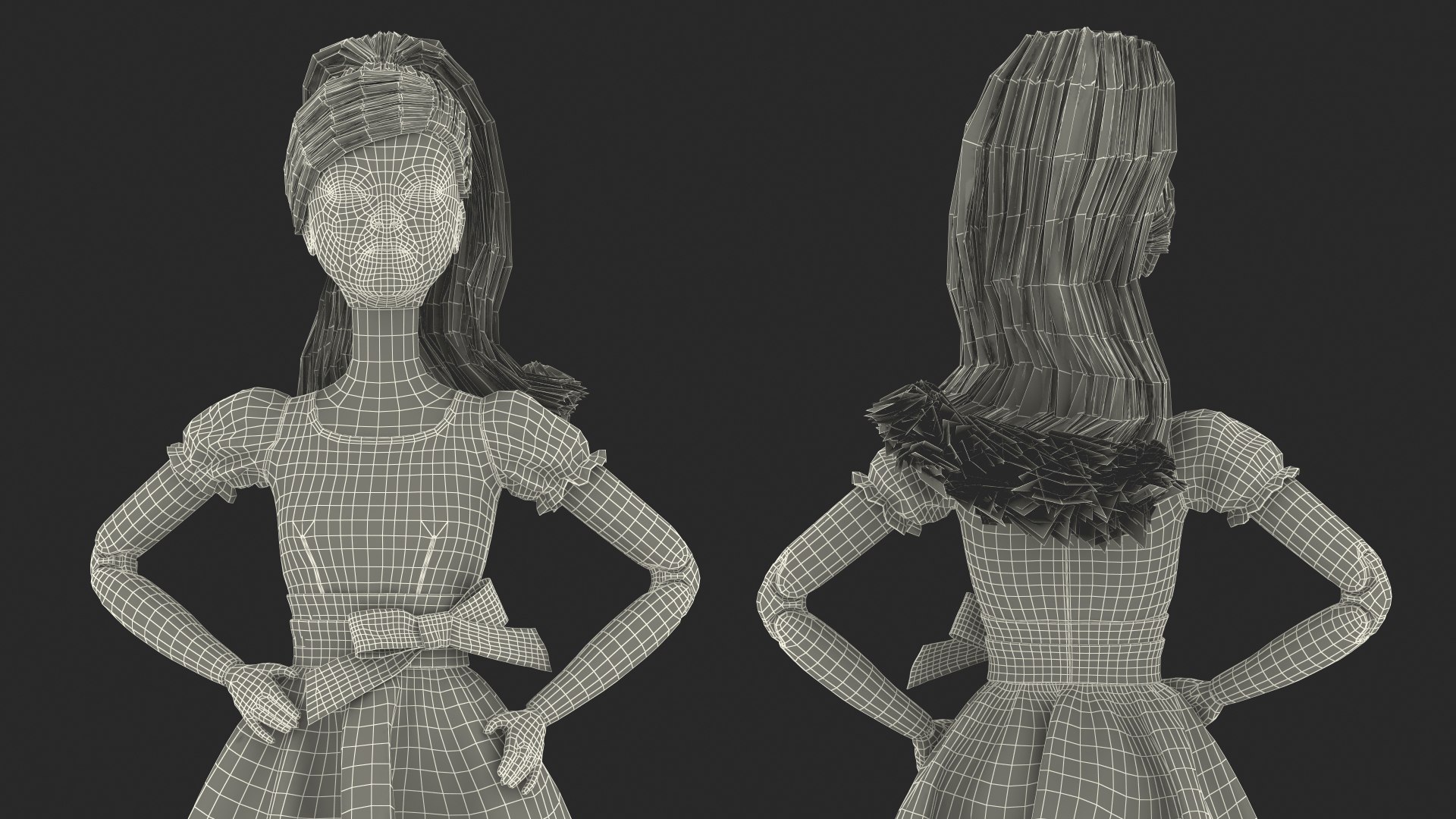 3d Barbie Doll In Pink Dress Model Turbosquid 1988211