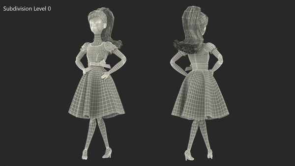 3D Barbie Doll in Pink Dress model - TurboSquid 1988211