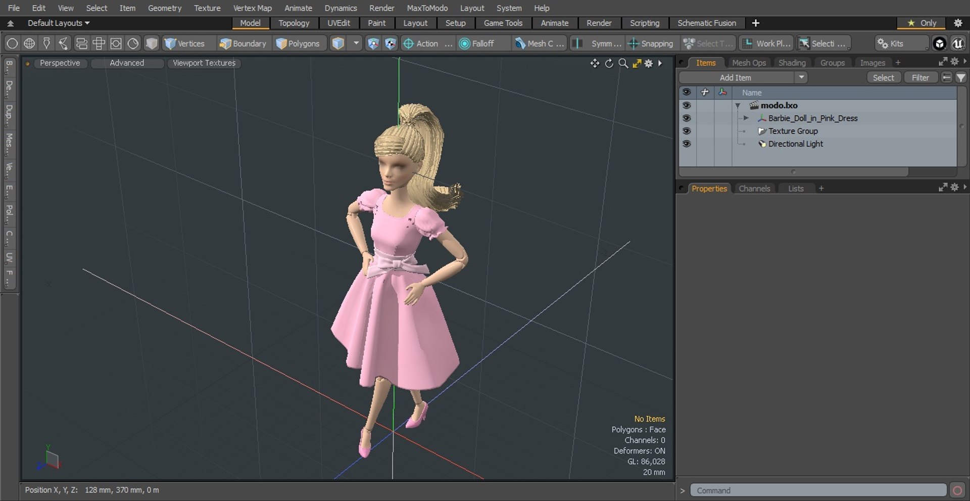 3D Barbie Doll in Pink Dress model - TurboSquid 1988211