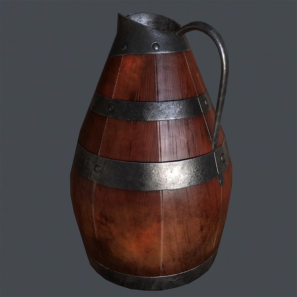 3d model wooden pitcher