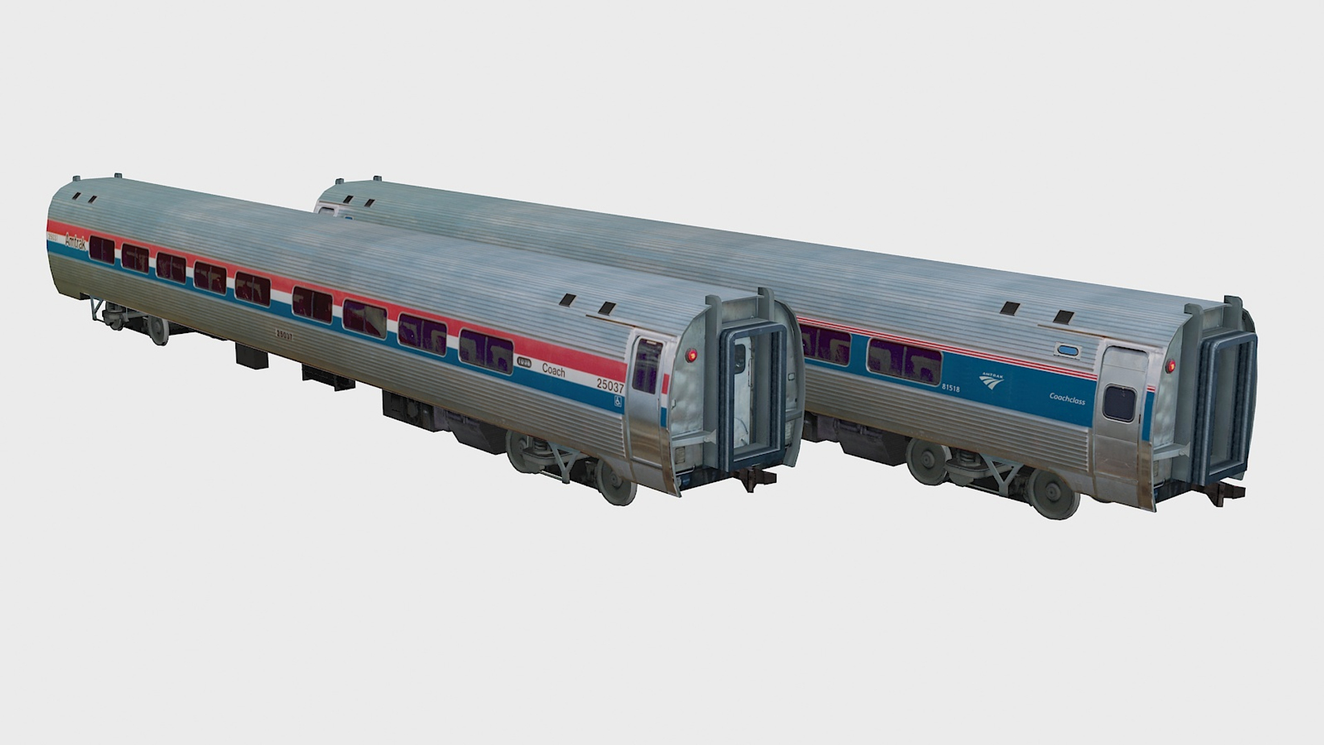 3d amfleet passenger amtrak ii model