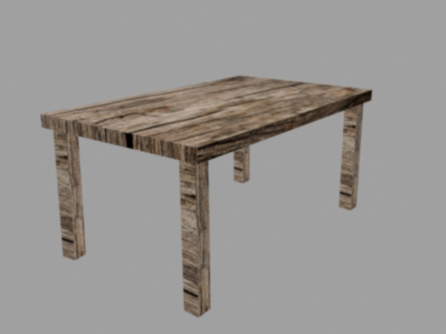 Wooden Table Set Obj