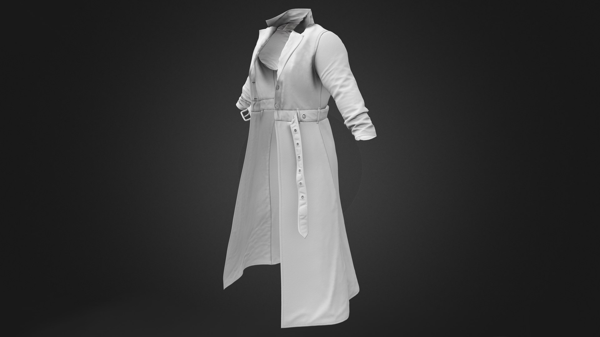3D Men Long Casual Urban Street Agent Coat Model - TurboSquid 1949695
