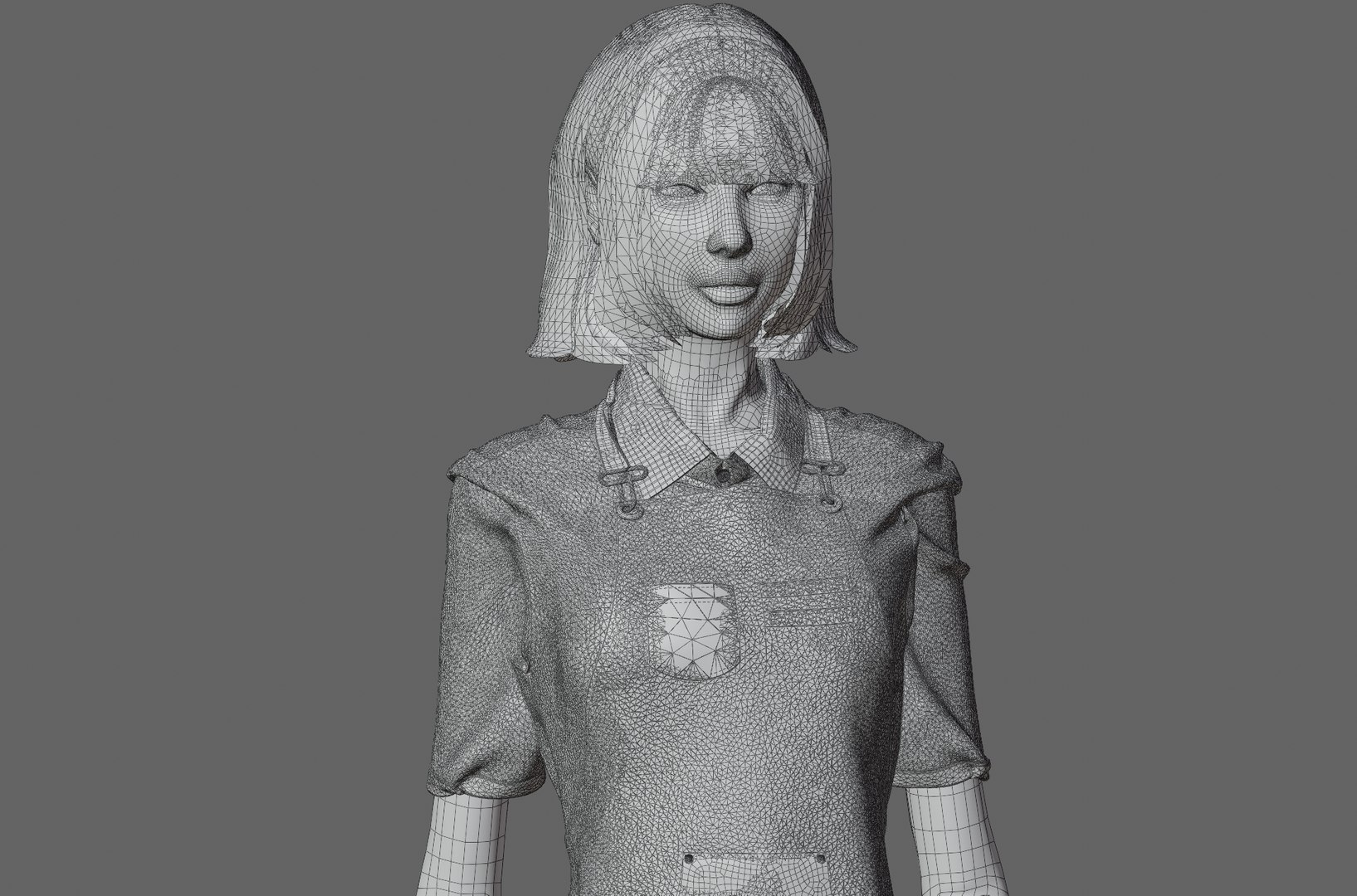 Waitress Girl - Game Ready 3D Model - TurboSquid 2160604