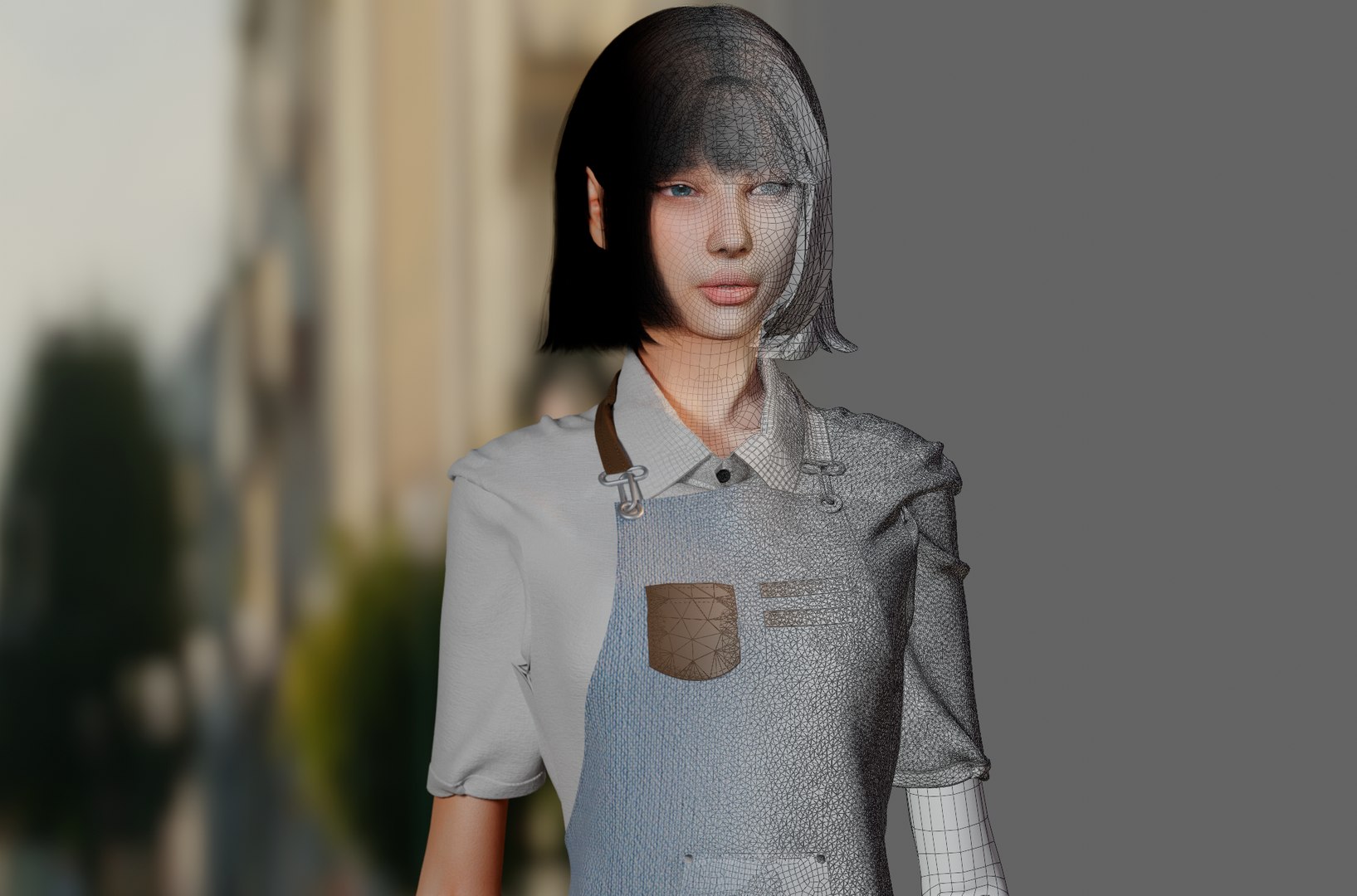 Waitress Girl - Game Ready 3D Model - TurboSquid 2160604