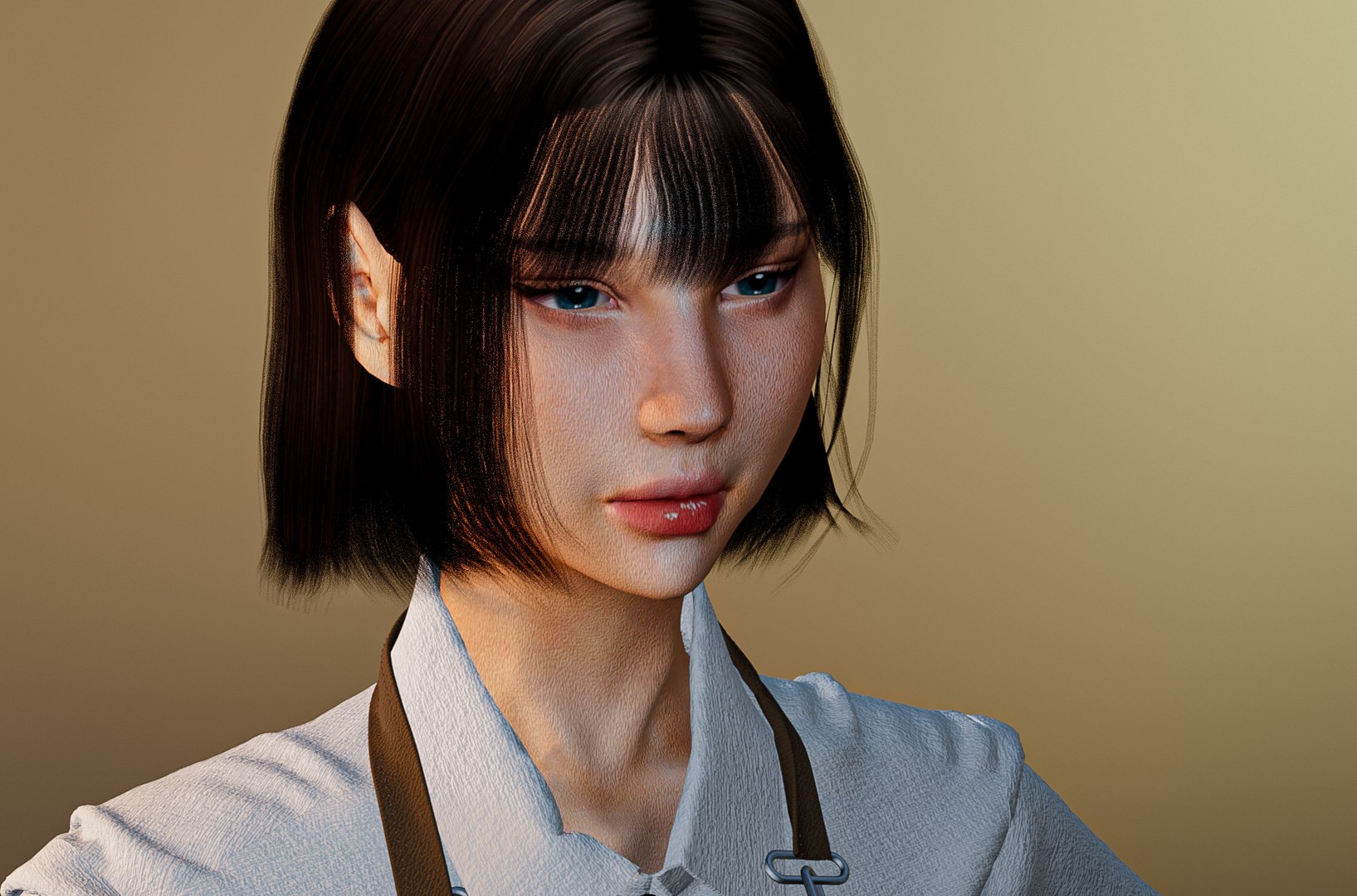 Waitress Girl - Game Ready 3D Model - TurboSquid 2160604