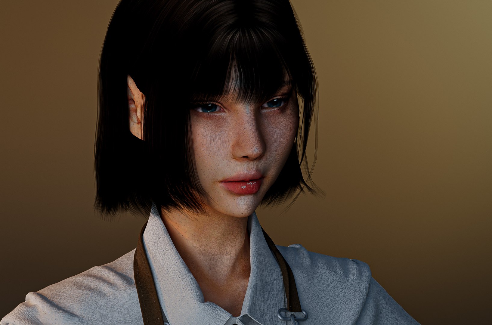 Waitress Girl - Game Ready 3D Model - TurboSquid 2160604