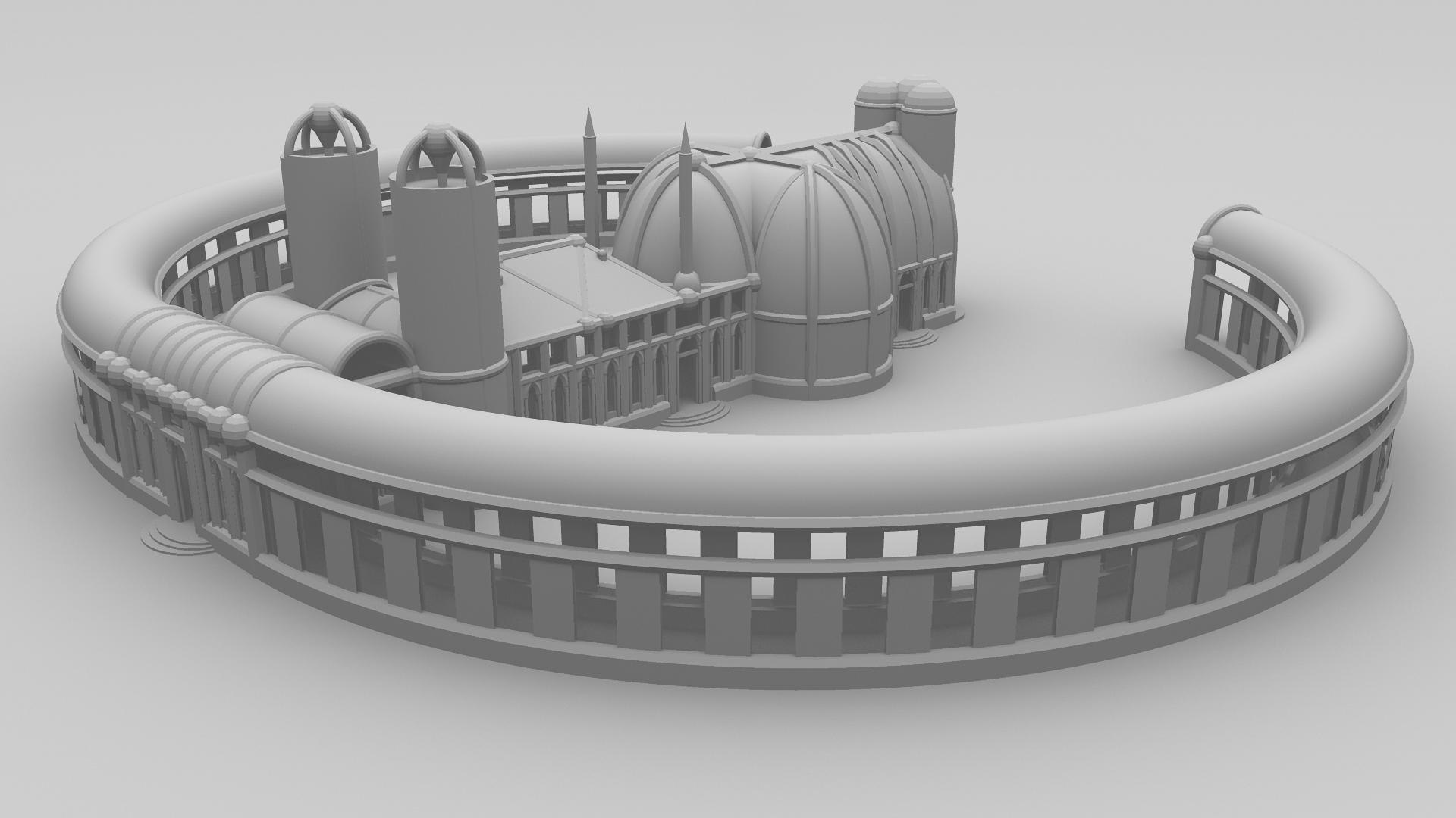 Fantasy Building Cathedral 3d Model