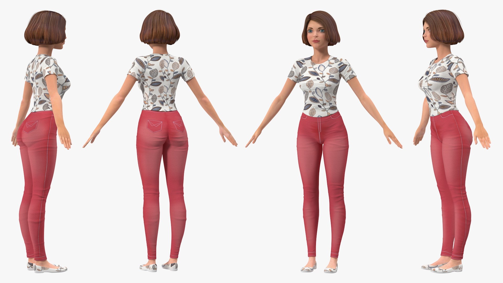 3D Casual Women Summer Suit Rigged For Cinema 4D Model - TurboSquid 2248520