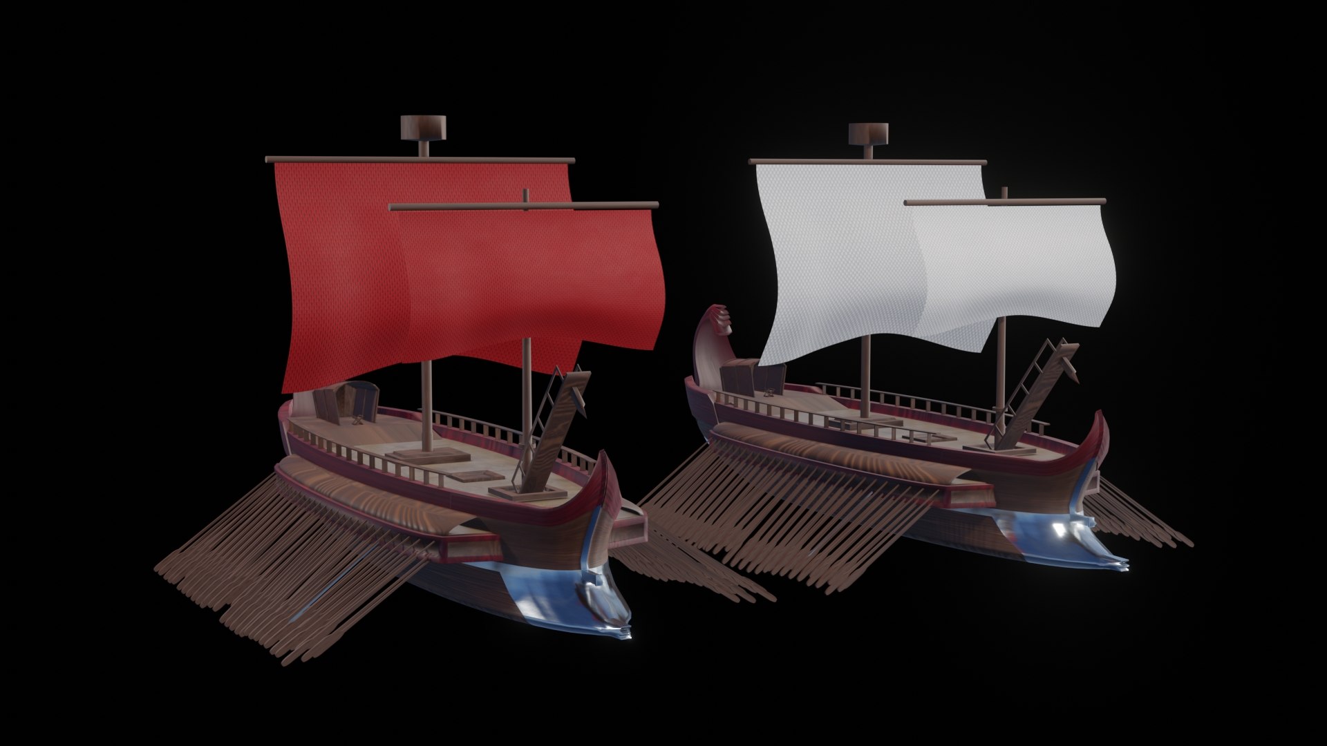 Trireme Ancient Ships Roman Greek 3D Model - TurboSquid 2014038