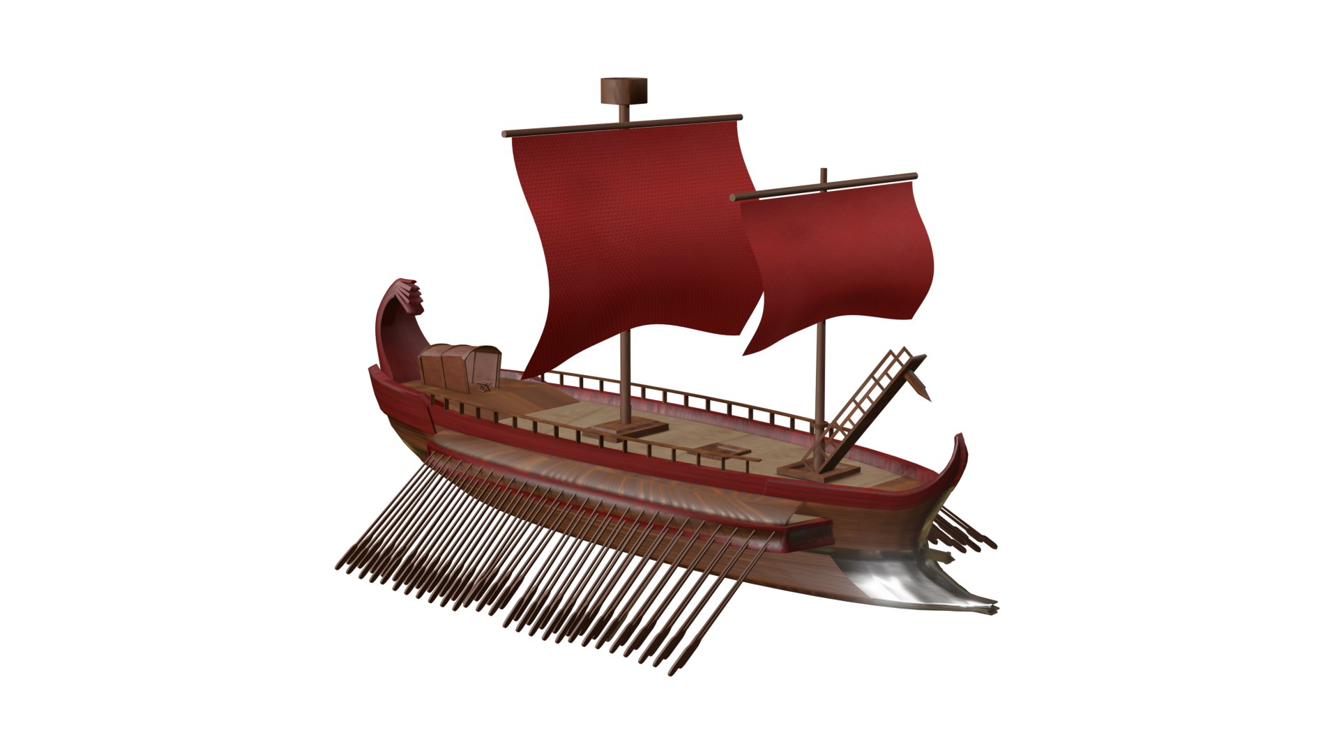 Trireme Ancient Ships Roman Greek 3D Model - TurboSquid 2014038