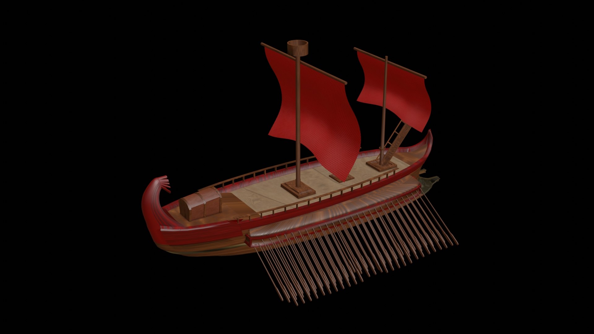 Trireme Ancient Ships Roman Greek 3D Model - TurboSquid 2014038