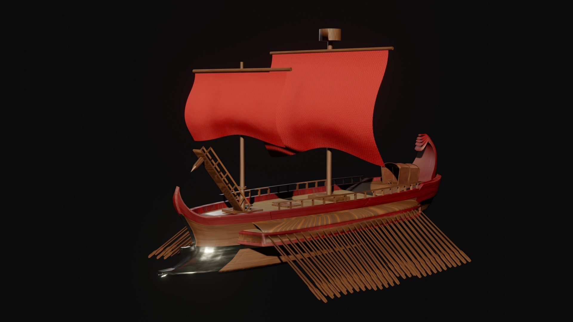Trireme Ancient Ships Roman Greek 3D Model - TurboSquid 2014038