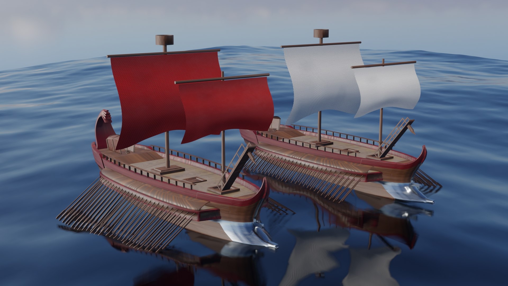 Trireme Ancient Ships Roman Greek 3D Model - TurboSquid 2014038