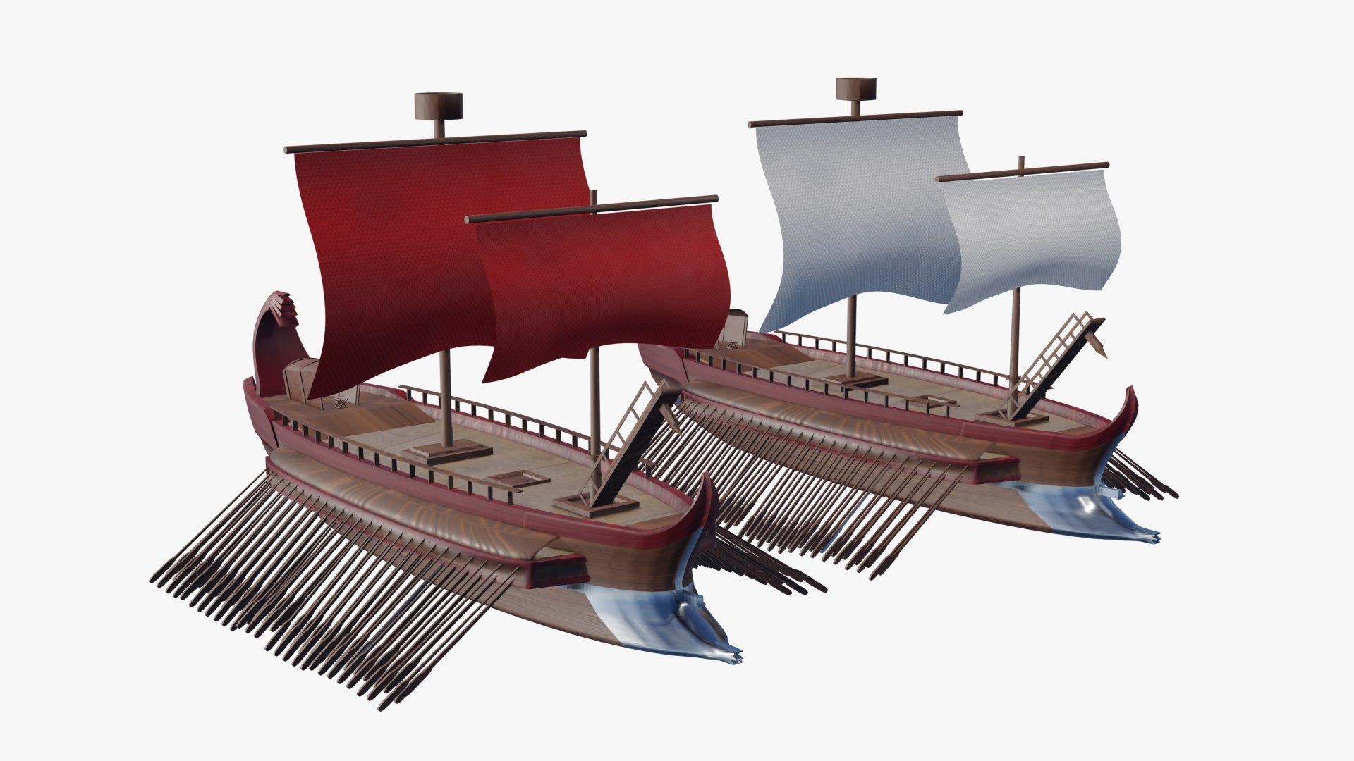 Trireme Ancient Ships Roman Greek 3D Model - TurboSquid 2014038