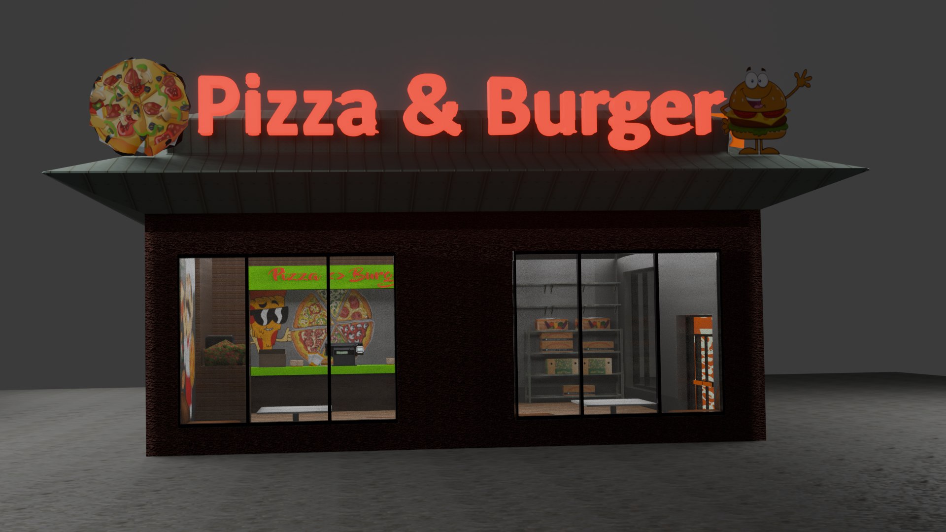 3D Pizza Shop - TurboSquid 2276105