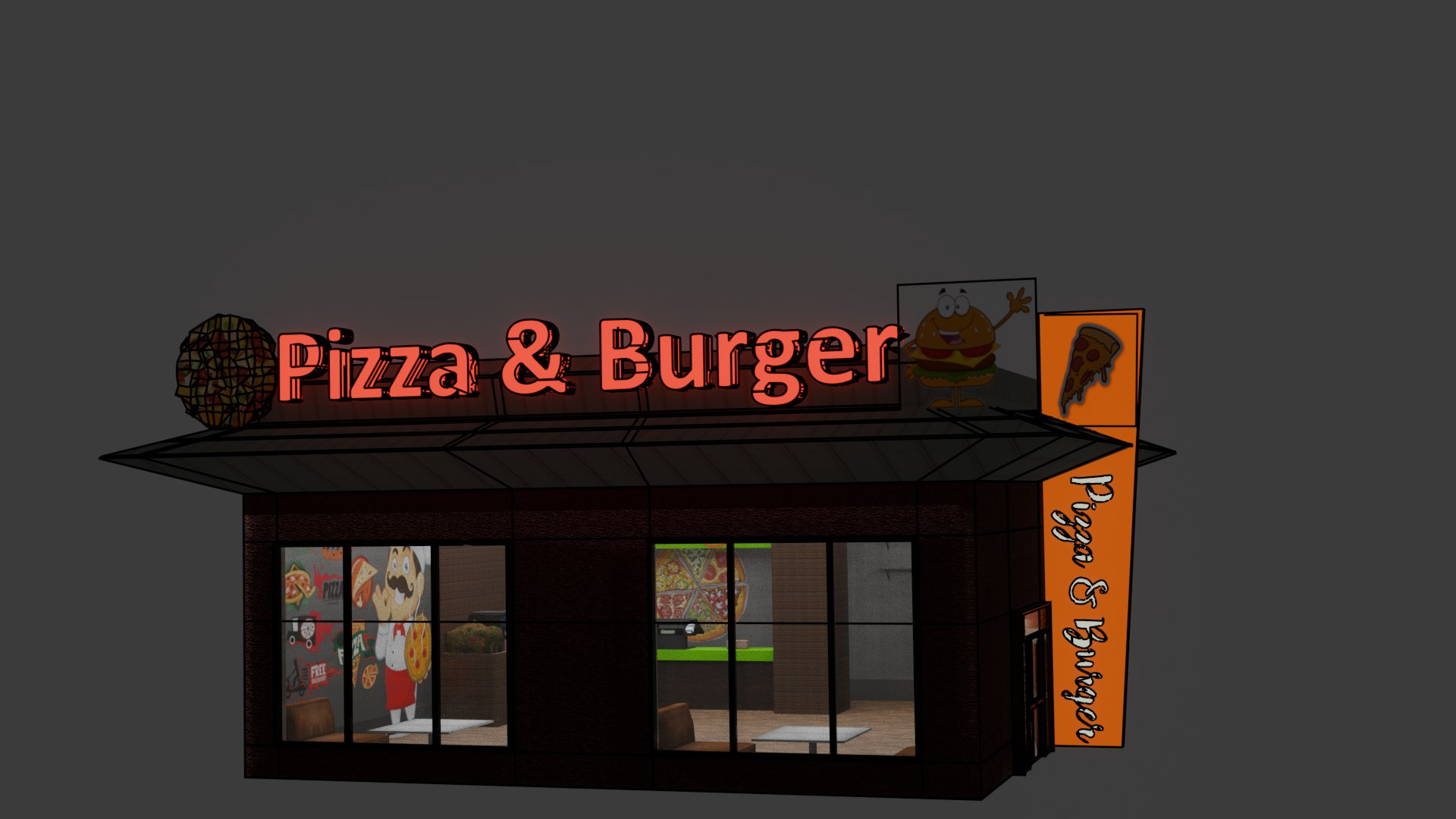 3D Pizza Shop - TurboSquid 2276105