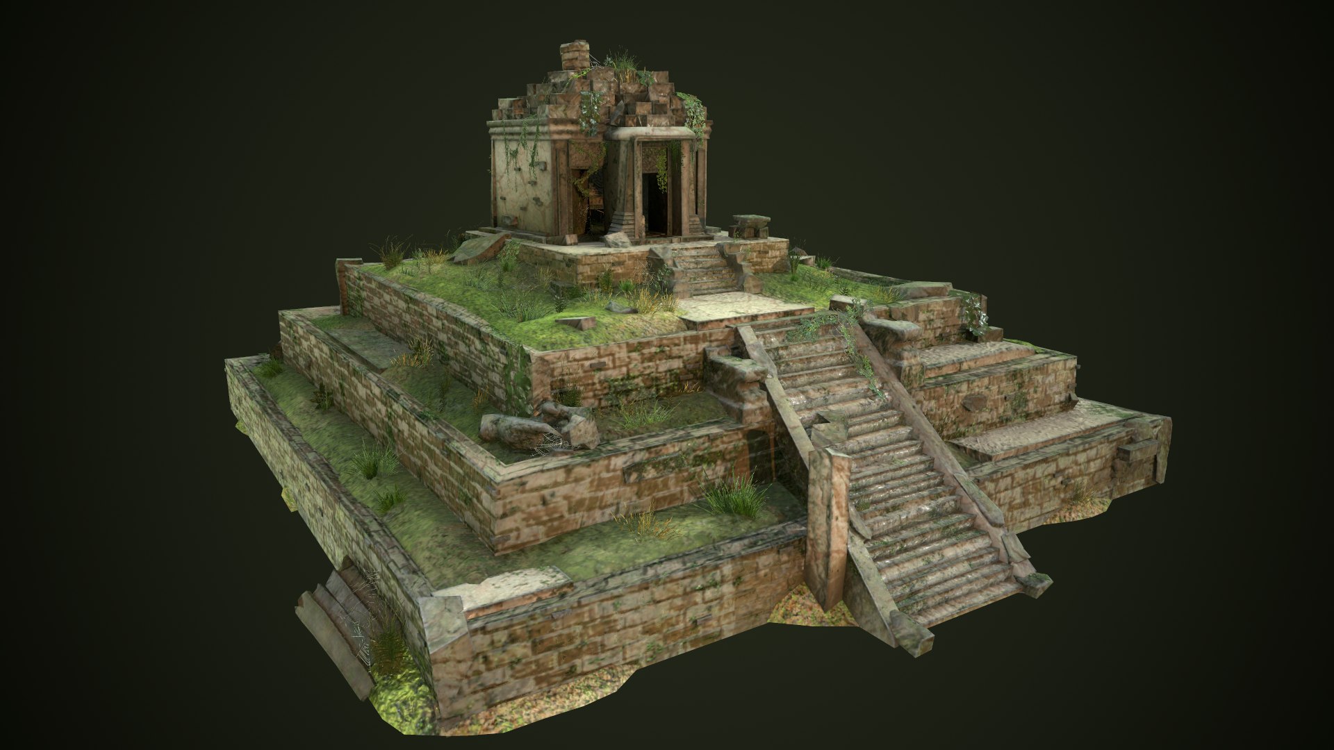 3D Aztec Maya Inca Tikal Pyramid Temple Model - TurboSquid 1724616