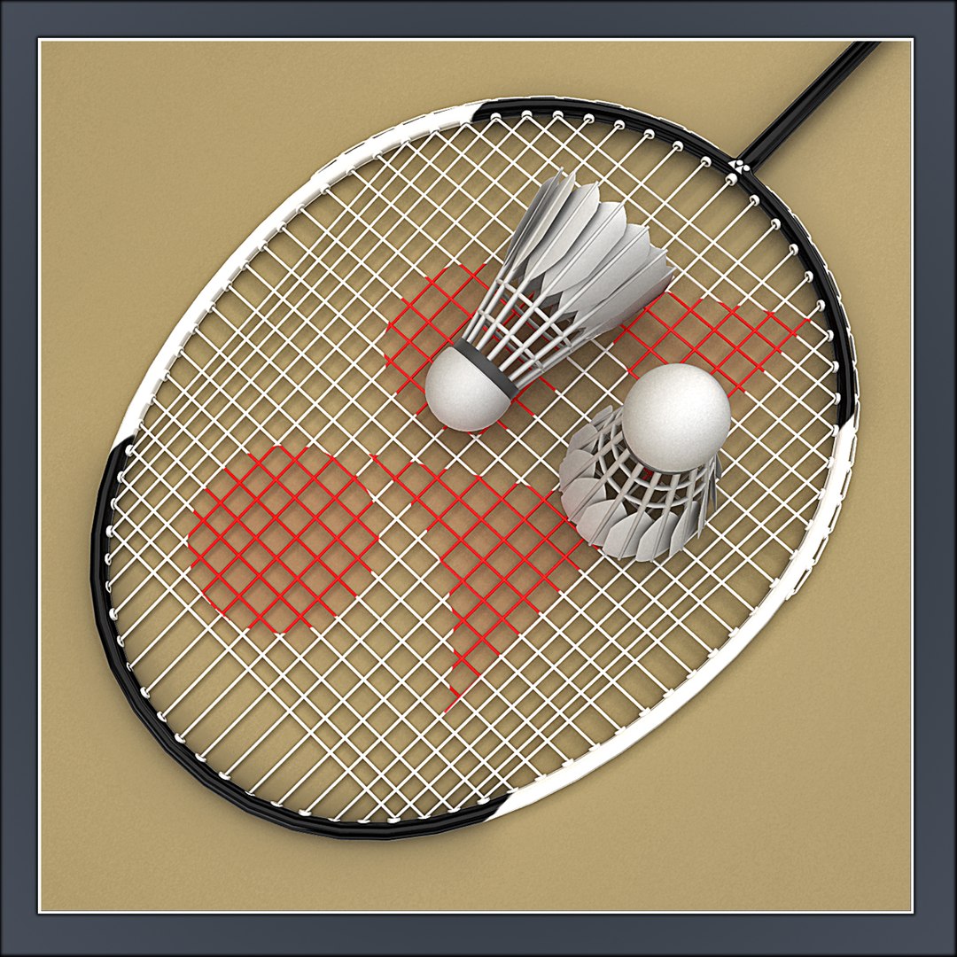 Badminton Racket Shuttlecock 3d Obj