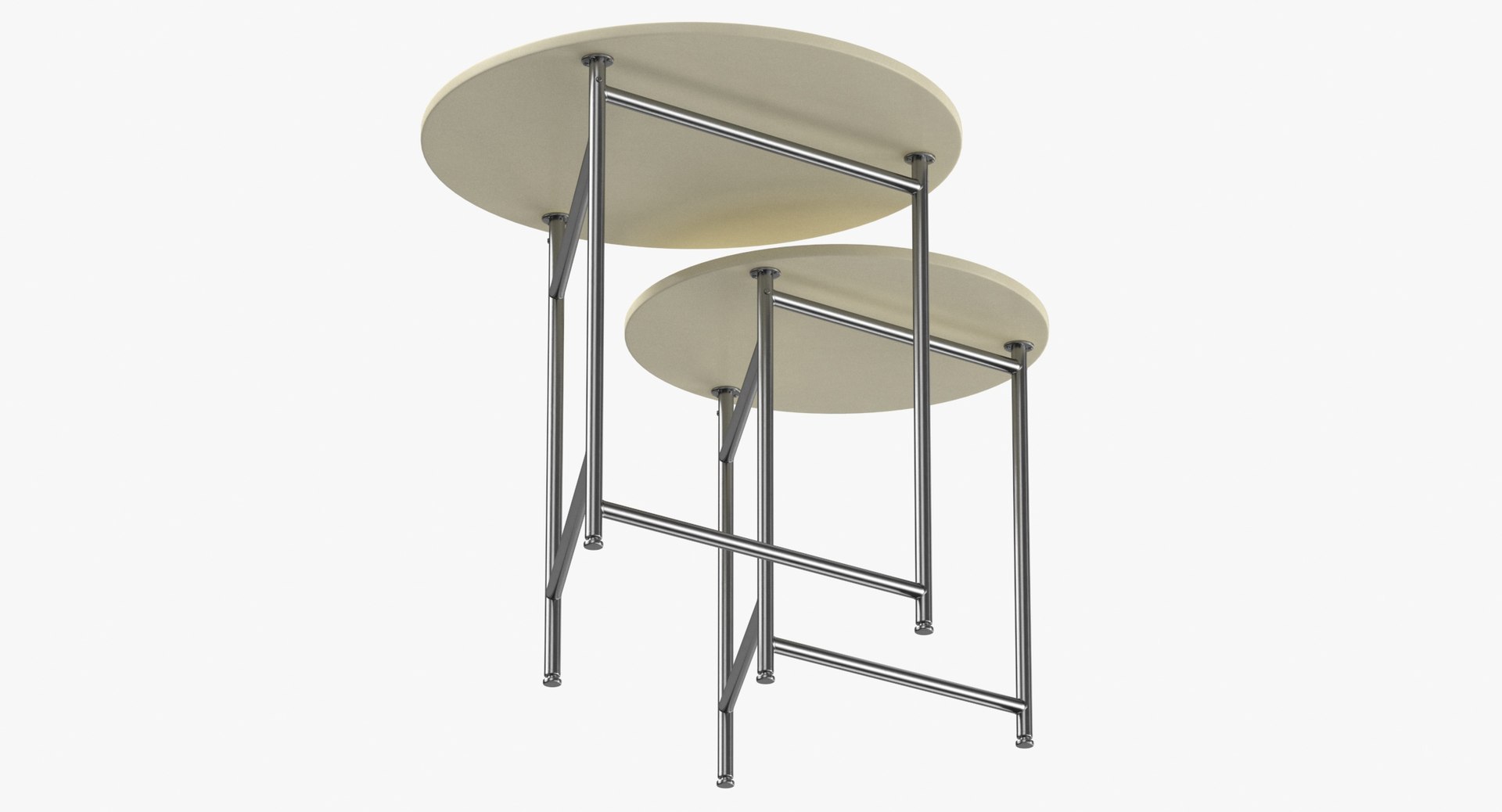 Display Round Table Set Type 01 White Beige and Black(1) 3D model ...