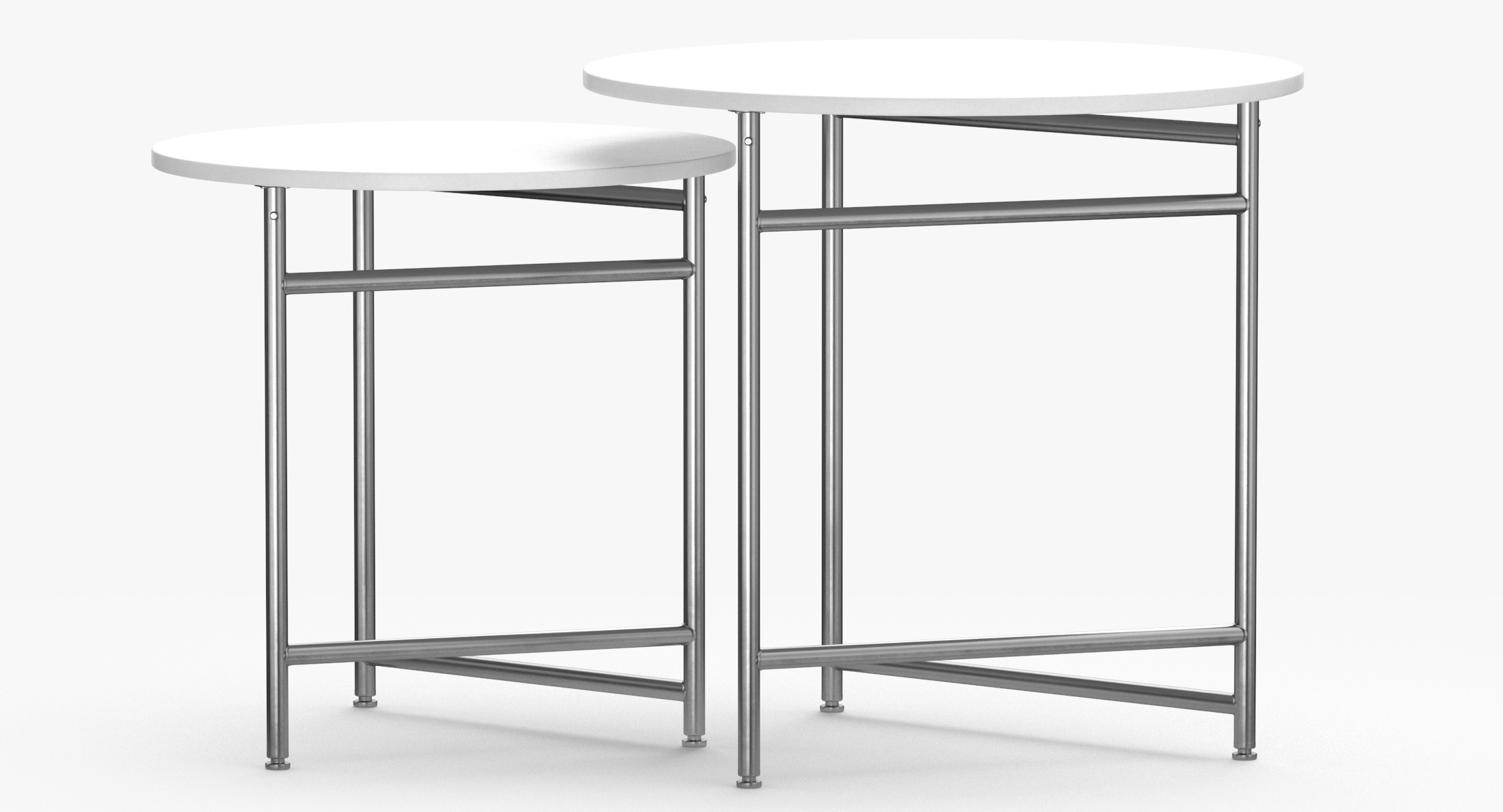 Display Round Table Set Type 01 White Beige and Black(1) 3D model ...