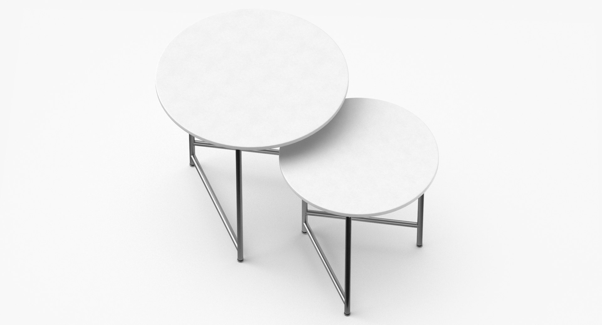Display Round Table Set Type 01 White Beige and Black(1) 3D model ...