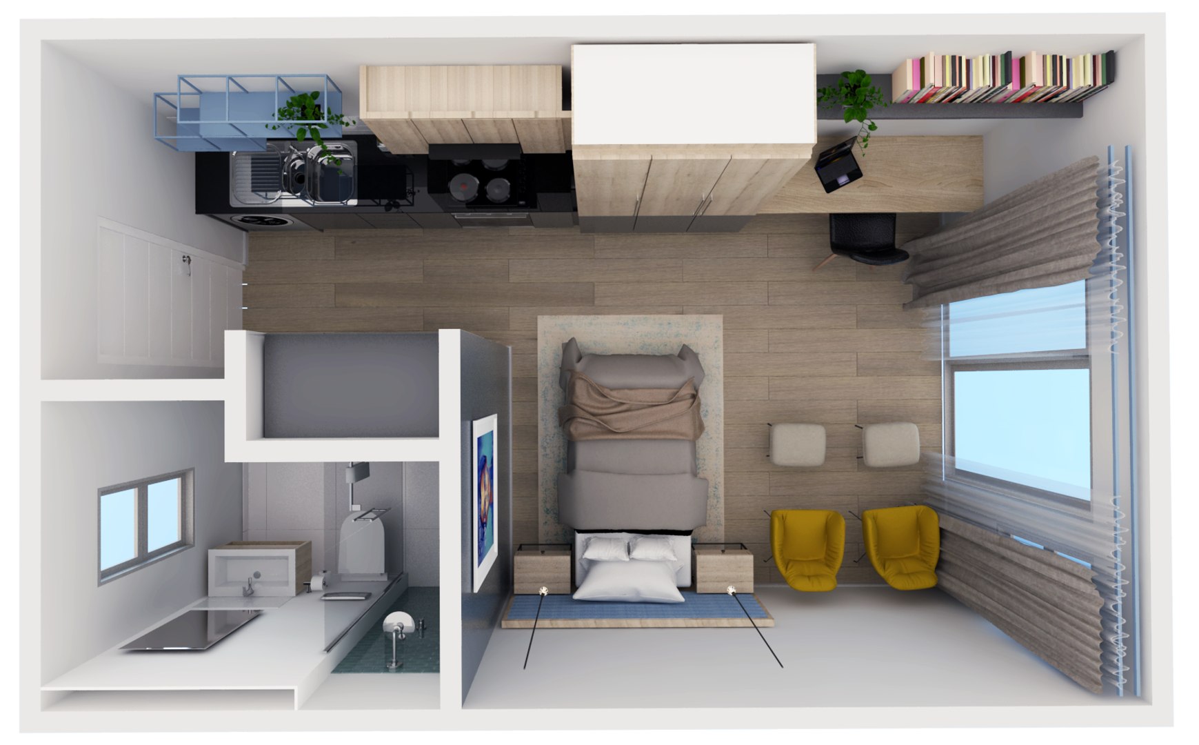 Small Apartment Interior Model - TurboSquid 1400885